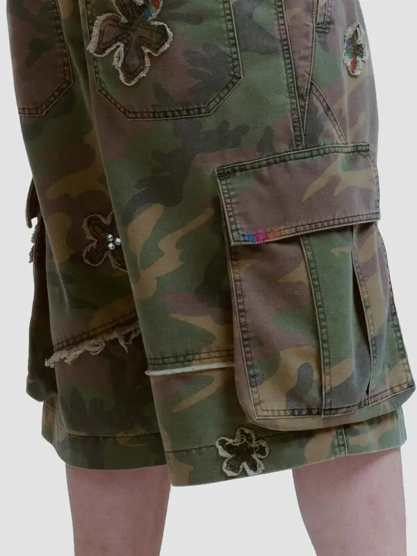 NAHMIAS Floral-appliqué Cargo Shorts