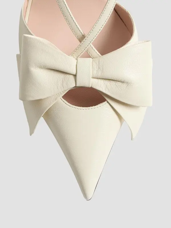 Valentino Garavani Bowow 85mm Slingback Pumps - Ivory