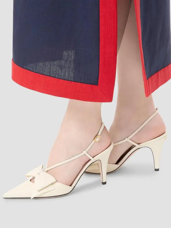 Valentino Garavani Bowow 85mm Slingback Pumps - Ivory