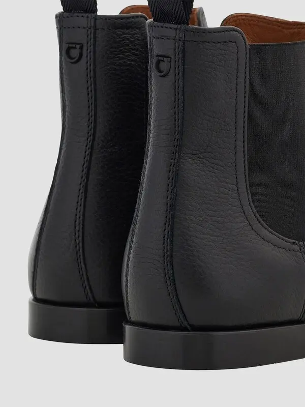 FERRAGAMO Sterling Leather Chelsea Boots