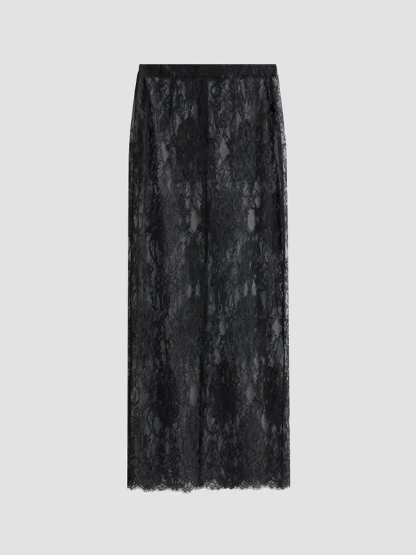 L'Agence Raymonde Lace Maxi Skirt - Black