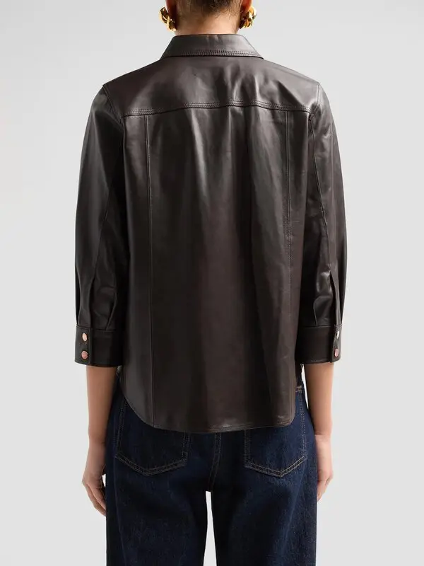 L'Agence Avina Leather Blouse