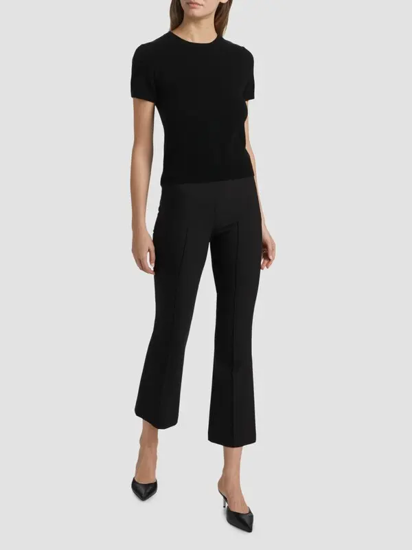 Vince Mid-rise Pintuck Crop Flare Pants - Black