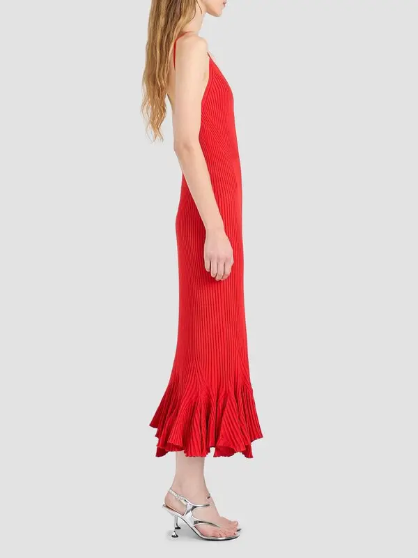 Proenza Schouler Giuditta Ribbed Godet-hem Midi-dress