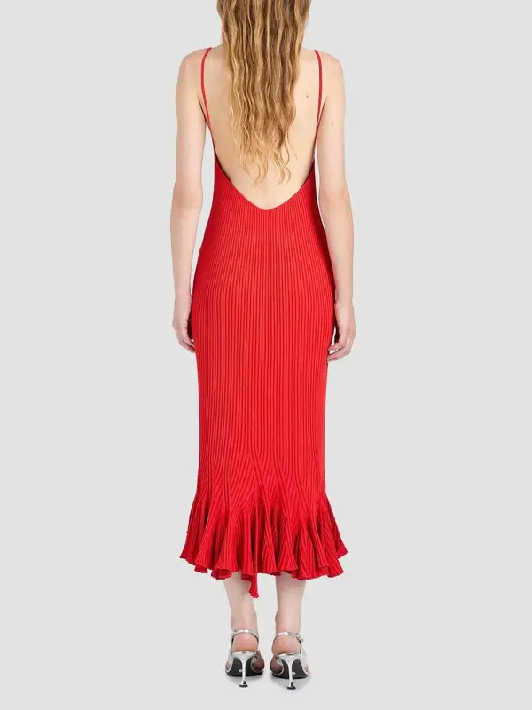 Proenza Schouler Giuditta Ribbed Godet-hem Midi-dress