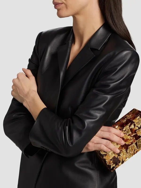 Vince Leather Shrunken Blazer