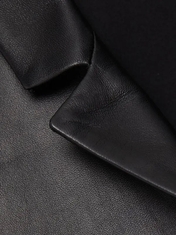 Vince Leather Shrunken Blazer