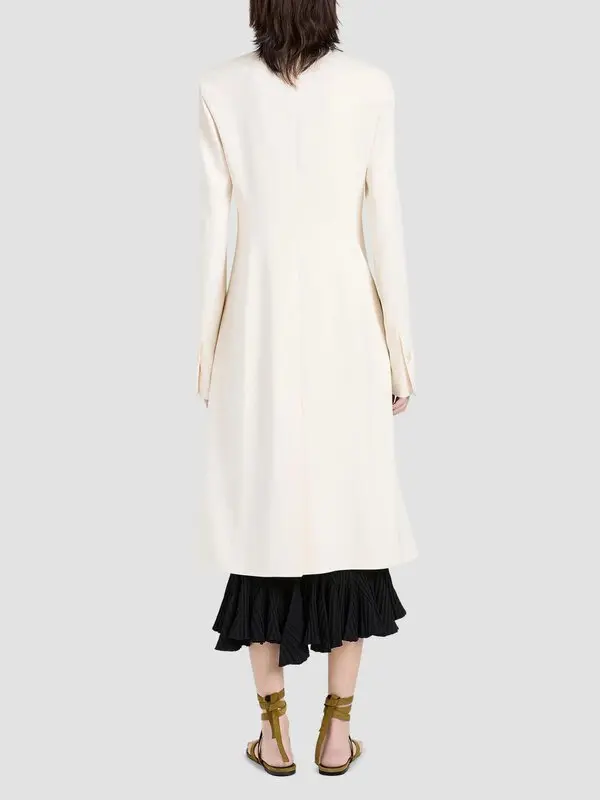 Proenza Schouler Anouk Satin-back Crepe Longline Double-breasted Coat