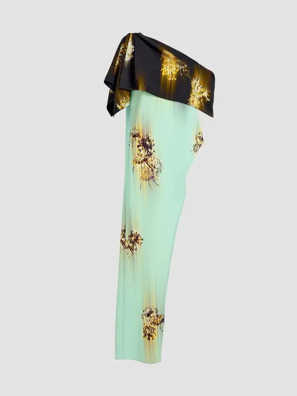 Proenza Schouler Haya Printed One-shoulder Tunic Top