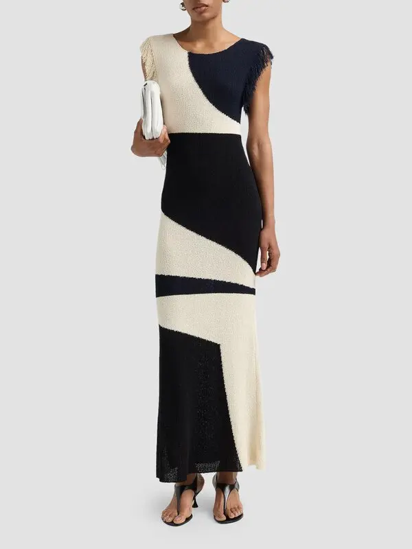 Proenza Schouler Saskia Colorblocked Fringe Dress