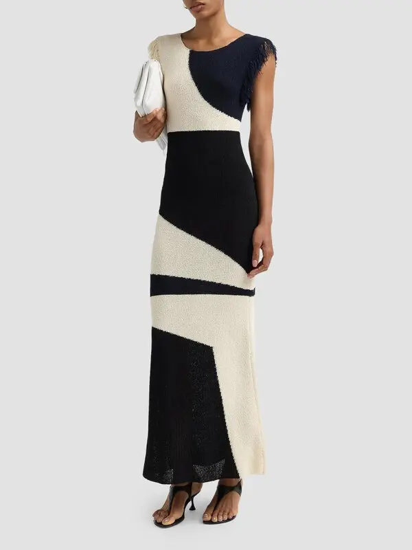 Proenza Schouler Saskia Colorblocked Fringe Dress