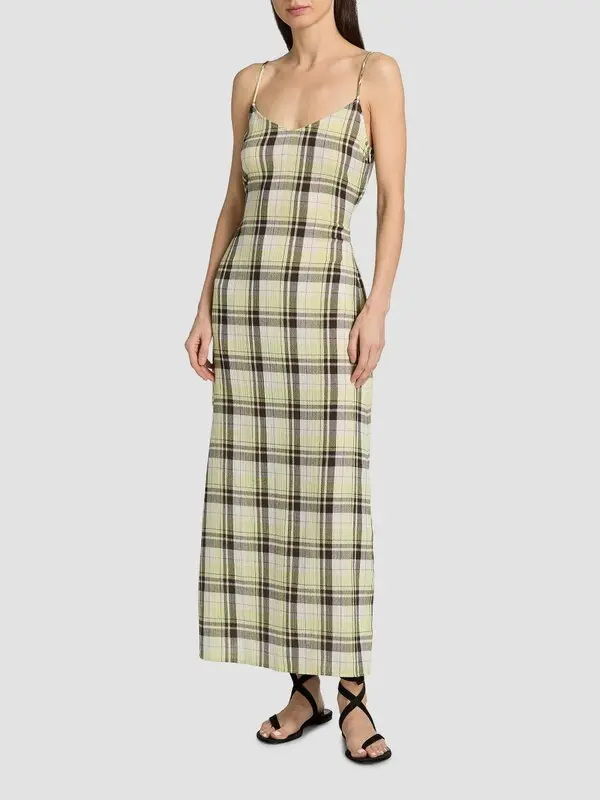 Proenza Schouler White Label Evelyn Plaid Gauze Maxi Dress