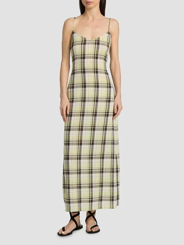 Proenza Schouler White Label Evelyn Plaid Gauze Maxi Dress
