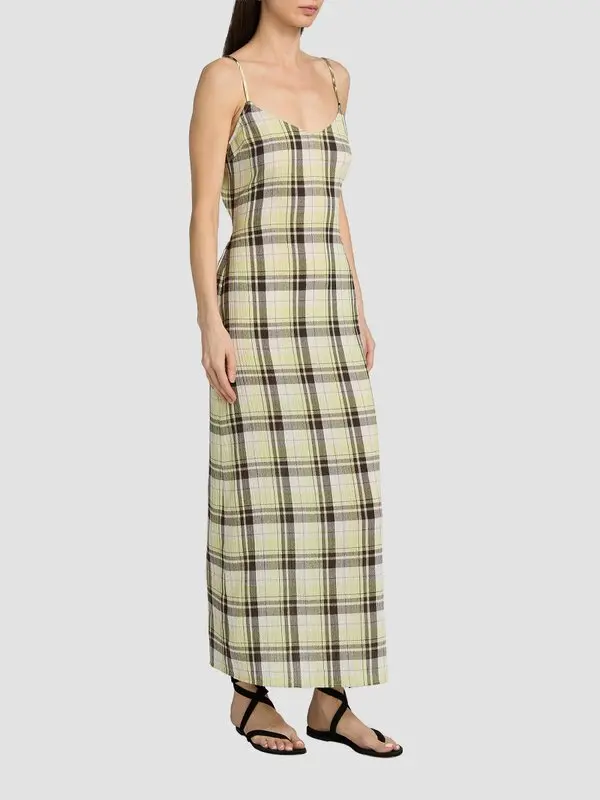 Proenza Schouler White Label Evelyn Plaid Gauze Maxi Dress