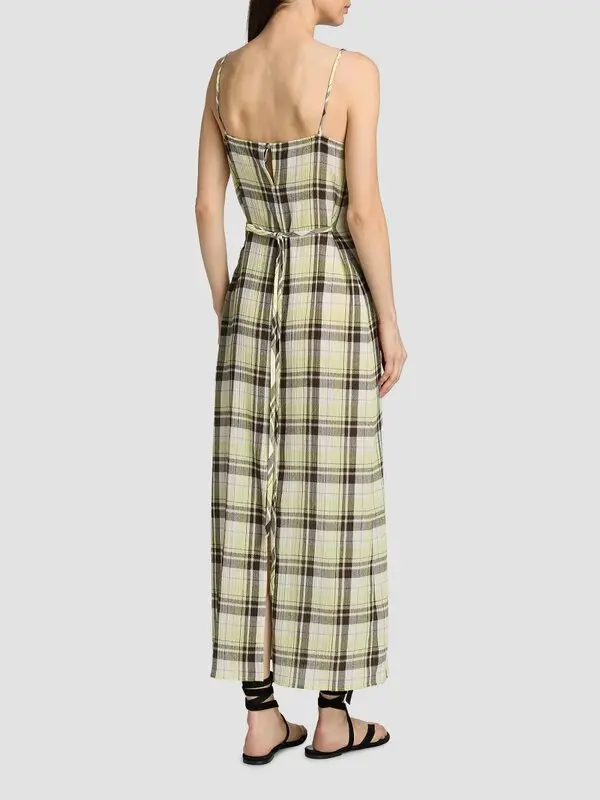 Proenza Schouler White Label Evelyn Plaid Gauze Maxi Dress