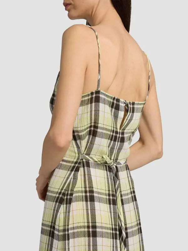 Proenza Schouler White Label Evelyn Plaid Gauze Maxi Dress