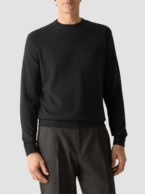 Zegna Oasi Cashmere Crewneck Sweater - Black