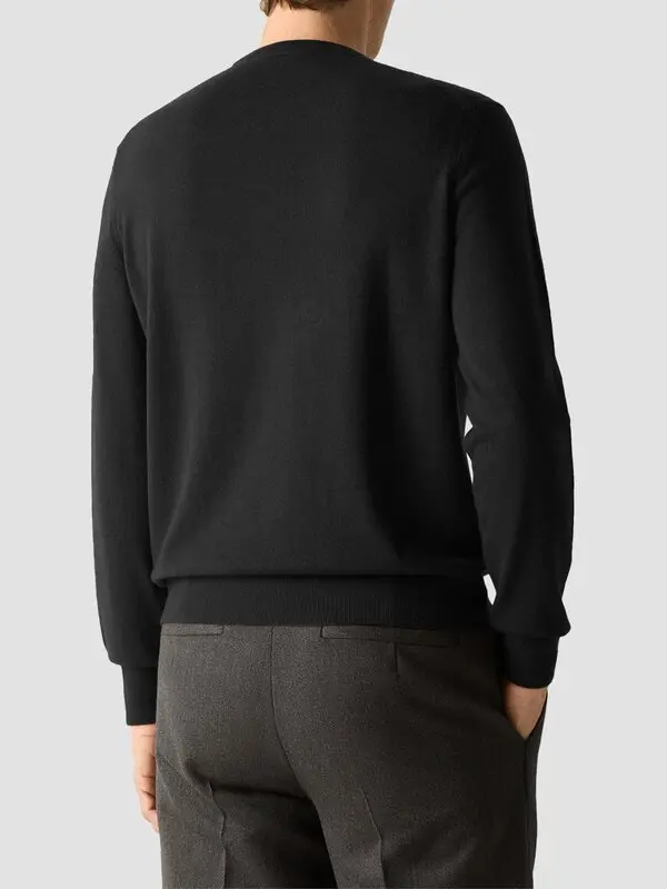 Zegna Oasi Cashmere Crewneck Sweater - Black