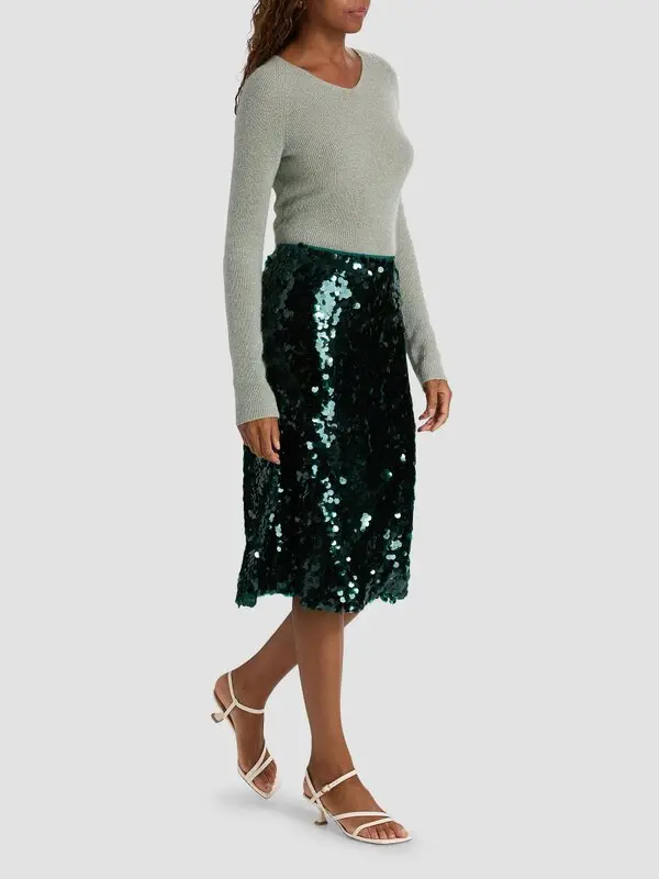 Vince Lucite Sequined Midi-skirt