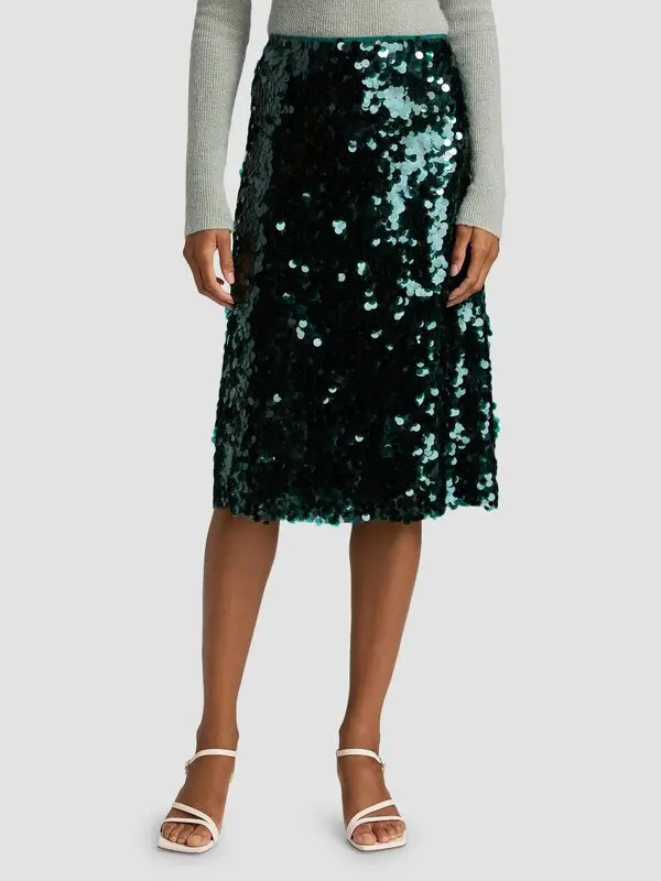 Vince Lucite Sequined Midi-skirt
