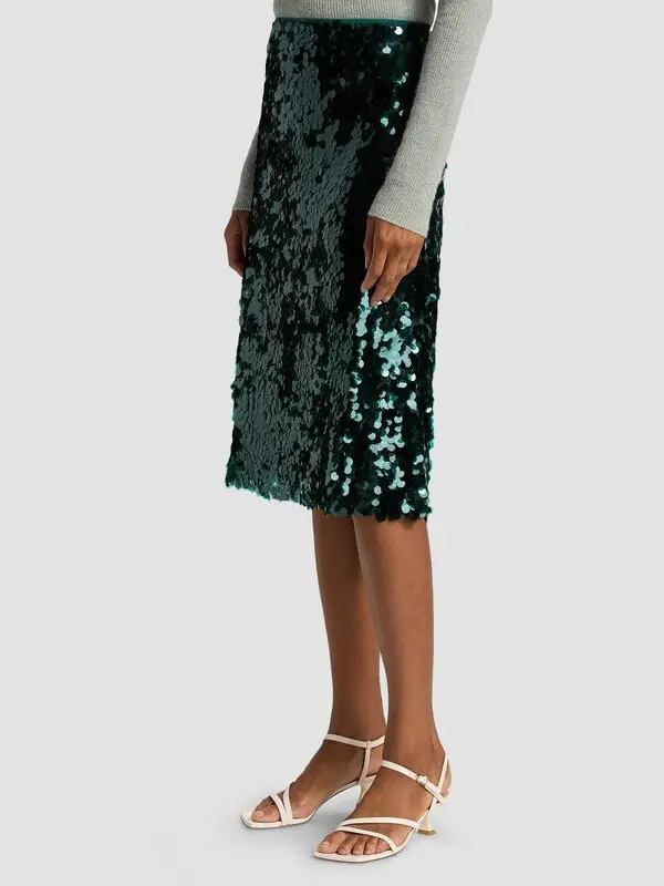 Vince Lucite Sequined Midi-skirt
