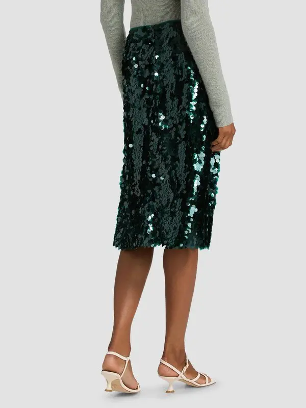Vince Lucite Sequined Midi-skirt