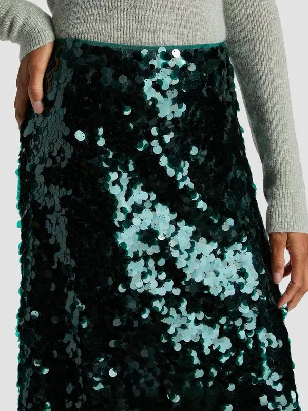Vince Lucite Sequined Midi-skirt