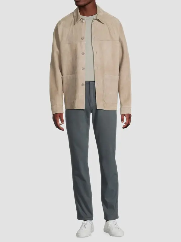 Vince Suede Button-front Shirt Jacket