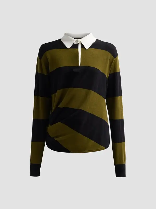 Proenza Schouler Corinna Striped Cotton Rugby Top