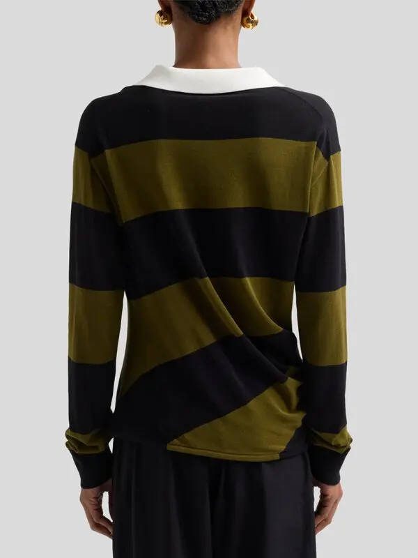 Proenza Schouler Corinna Striped Cotton Rugby Top