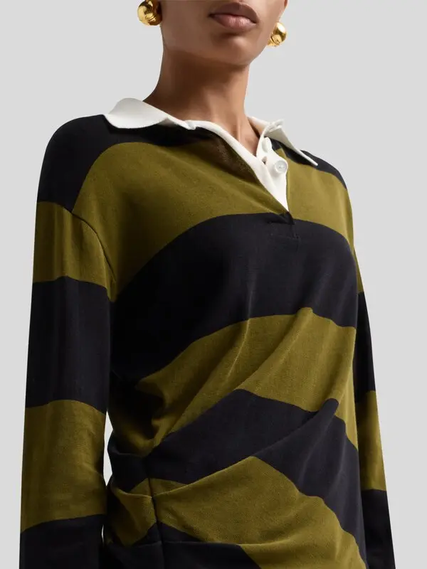 Proenza Schouler Corinna Striped Cotton Rugby Top