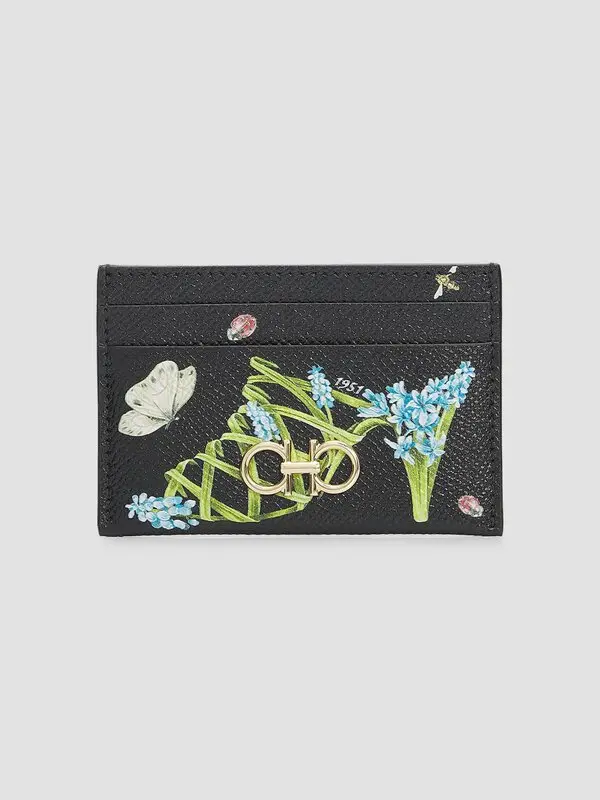 FERRAGAMO Gancini Eden Shoe Leather Card Case