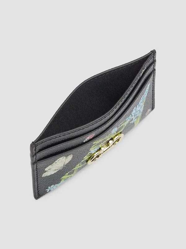 FERRAGAMO Gancini Eden Shoe Leather Card Case