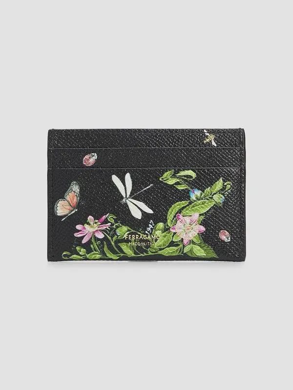 FERRAGAMO Gancini Eden Shoe Leather Card Case
