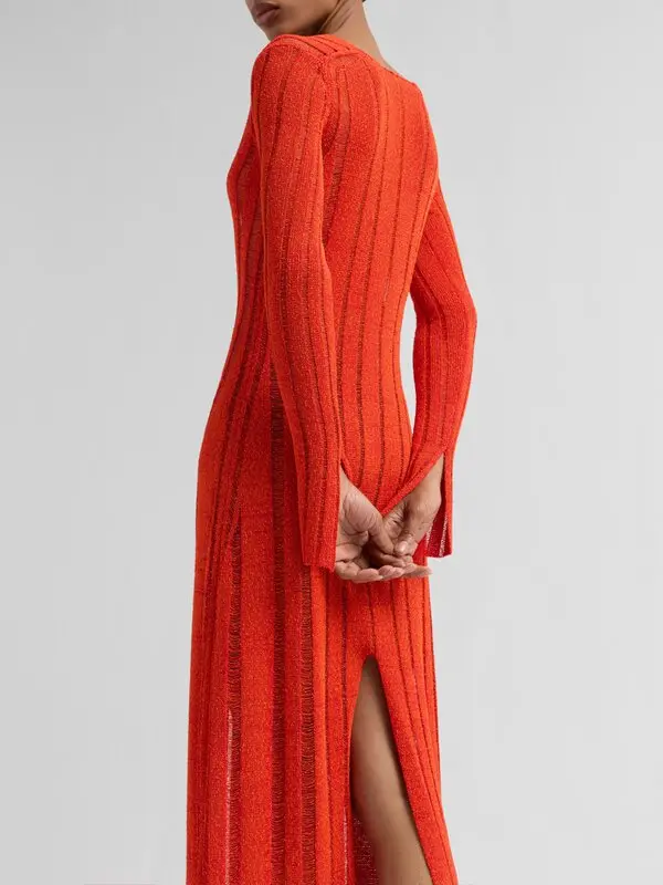Proenza Schouler Maelle Drop Needle Tweed Maxi Dress