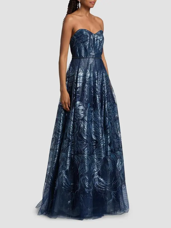 Rene Ruiz Collection Sequin-embellished Tulle Ball Gown