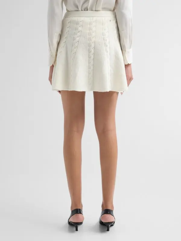 FERRAGAMO Cable-knit Wool-cashmere Mini Skirt
