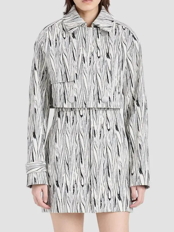 Proenza Schouler Della Marble-jacquard Crop Jacket