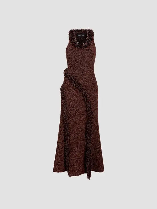 Proenza Schouler Nilo Chenille Wool Midi Dress - Black Copper