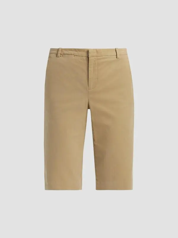 Vince Stretch-cotton Mid-rise Bermuda Shorts - Desert