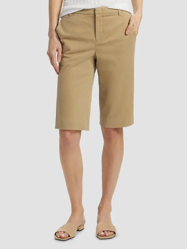 Vince Stretch-cotton Mid-rise Bermuda Shorts