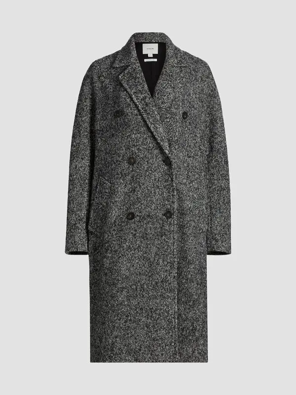 Vince Wool-blend Double-breasted Long Overcoat