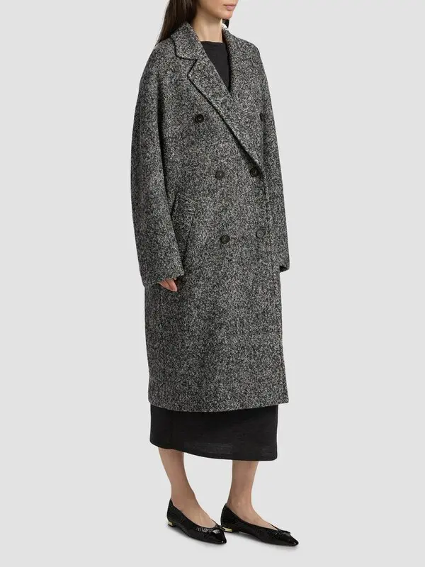 Vince Wool-blend Double-breasted Long Overcoat