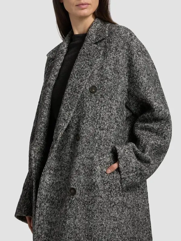 Vince Wool-blend Double-breasted Long Overcoat