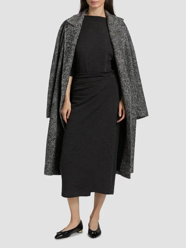 Vince Wool-blend Double-breasted Long Overcoat