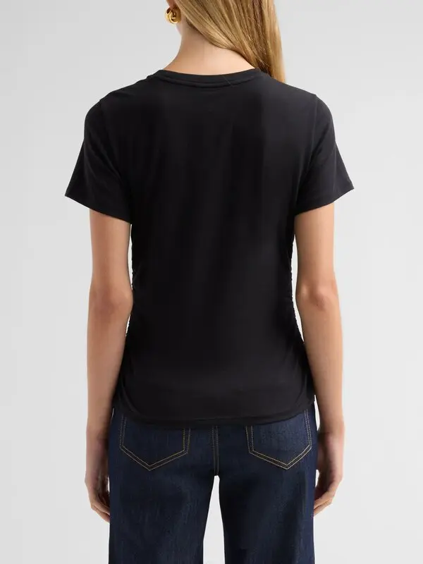 Cinq À Sept Jasper Button-shoulder Stretch-cotton T-shirt - Black