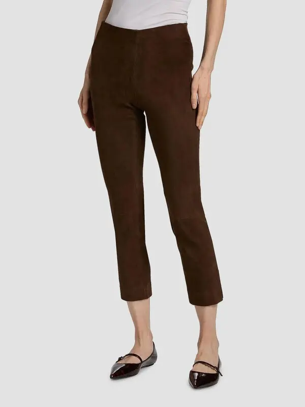 Vince Suede Split-hem Crop Pants