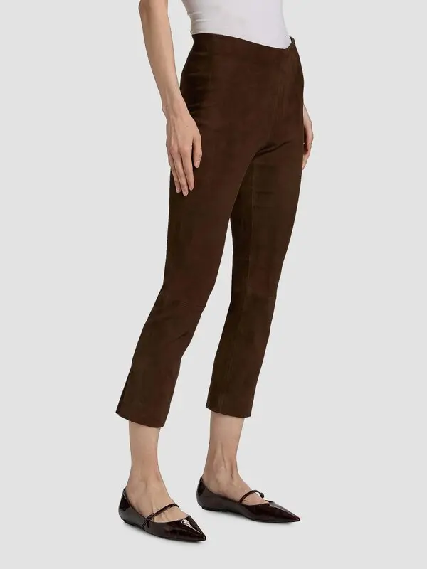 Vince Suede Split-hem Crop Pants