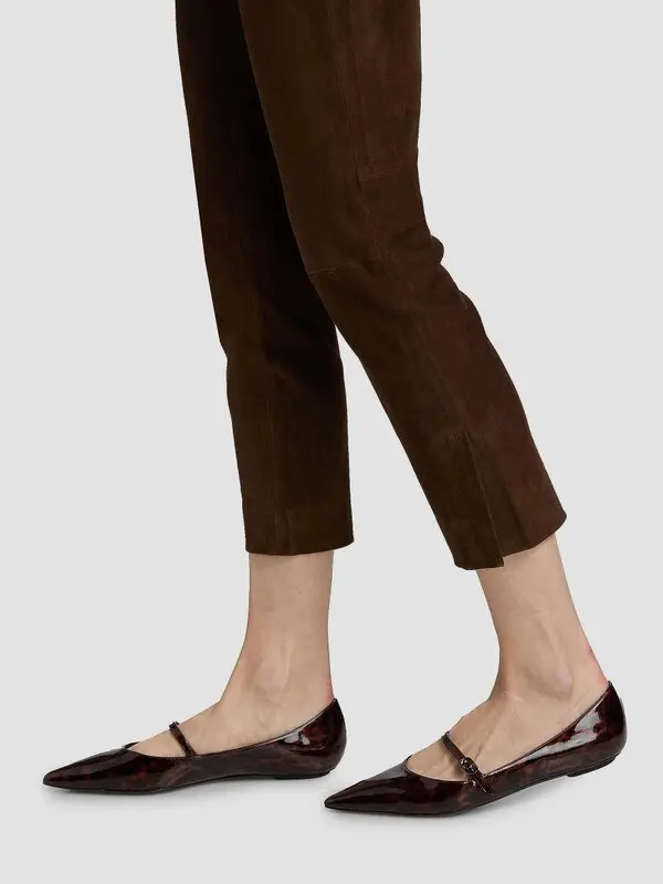 Vince Suede Split-hem Crop Pants - Chocolate