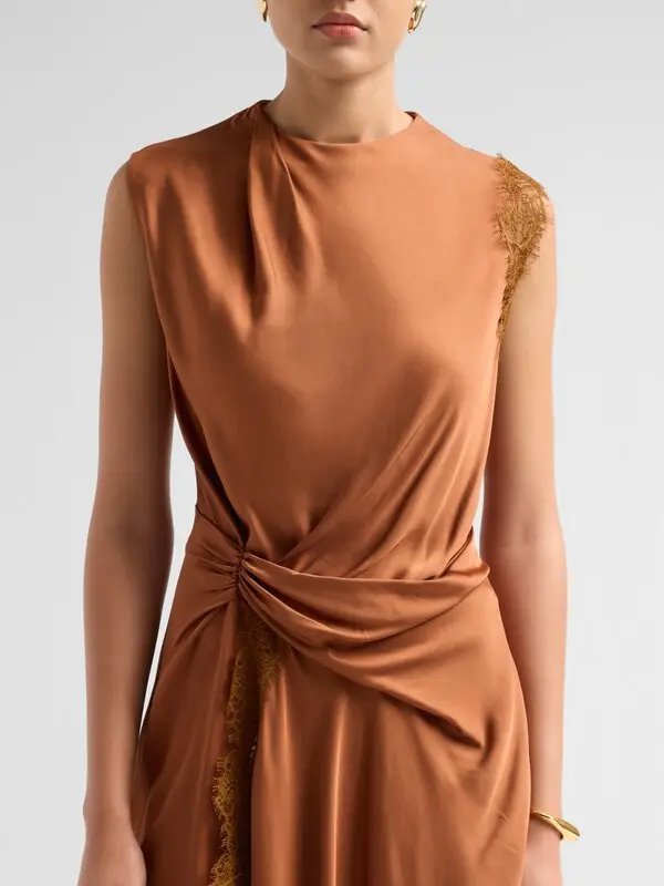 A.L.C. Dion Lace-trim Satin Mini Dress